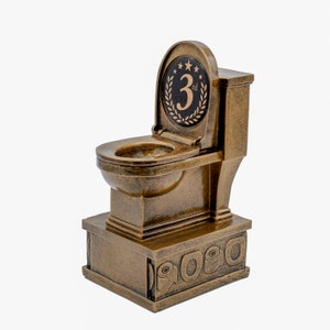 Toilet Bowl Third Place Trophy Engraved Action Pedestal 3rd Place Award ...