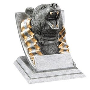 Bear School Mascot Trophy Silver & Gold Growling Bear Award by DECADE ...