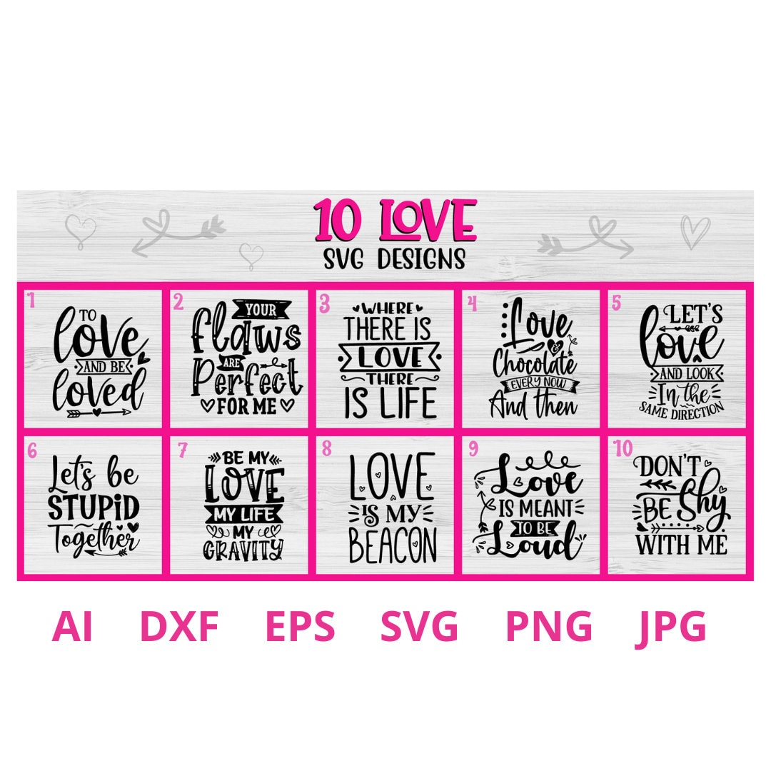 Love Quote SVG File Bundle Cricut SVG Files Valentine SVG Cut File ...