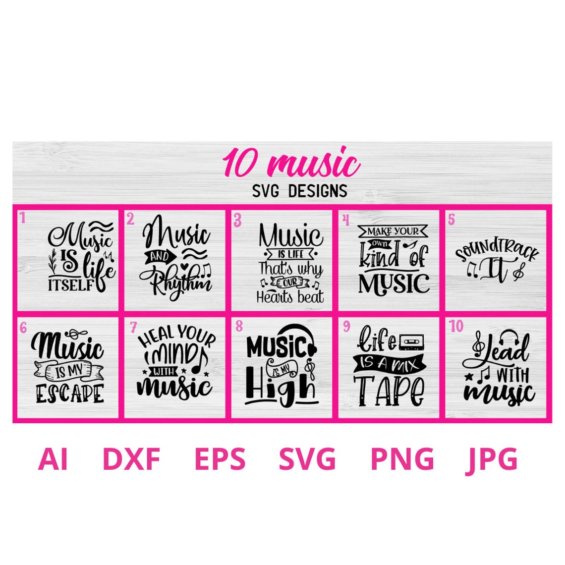 Music SVG Bundle Music PNG Cricut SVG Files Digital - Etsy