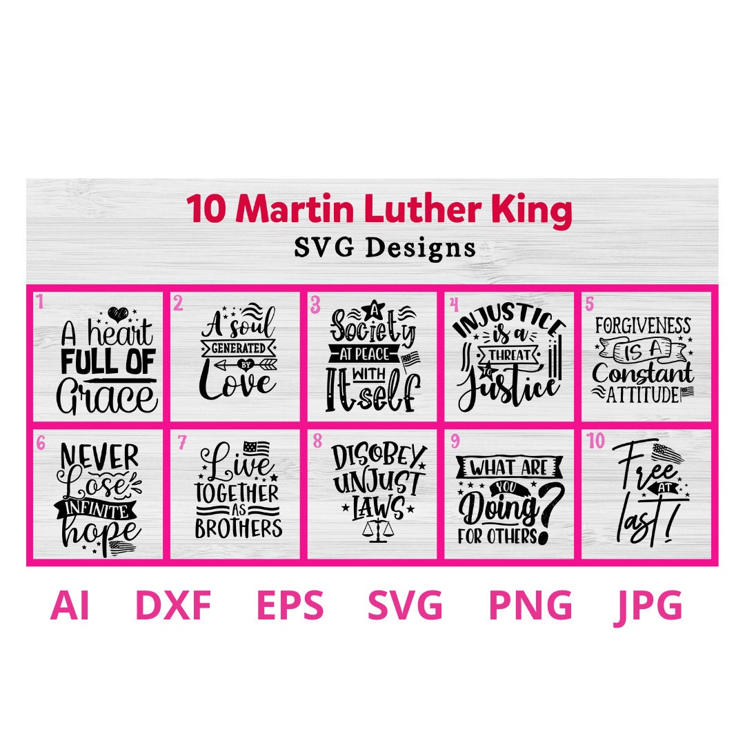 Martin Luther King SVG Bundle MLK SVG Civil Rights Icon Instant ...