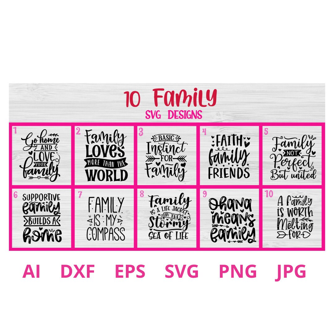 Family Quote SVG File Bundle - Family Quotes | Digital Download | Heart ...