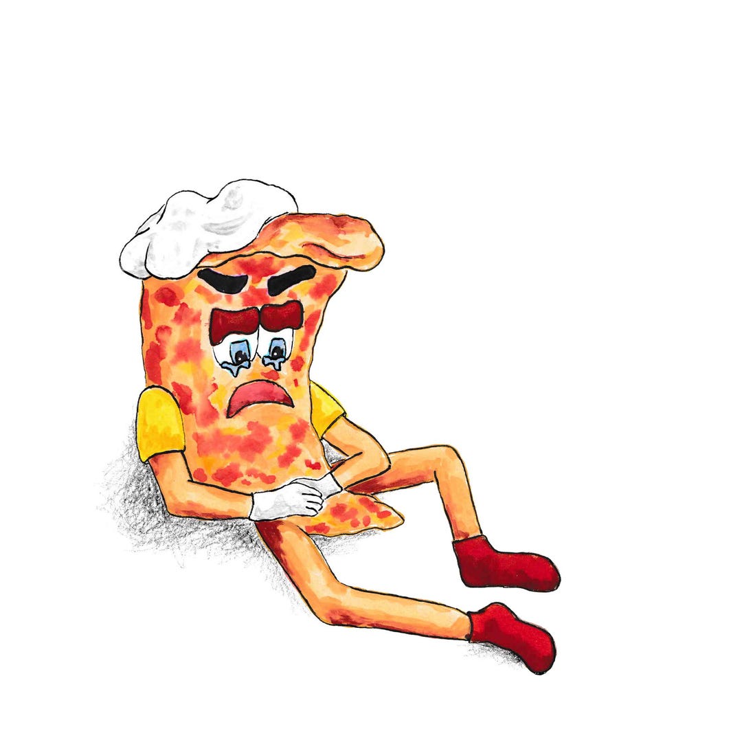Pizza Man, Catering, Sad, Pizza Tent, Pizza Slice, Snack Bar Art, Print ...