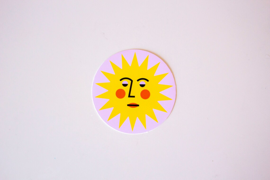 Sunny Face Stickers // 4 Sticker Party Pack - Etsy