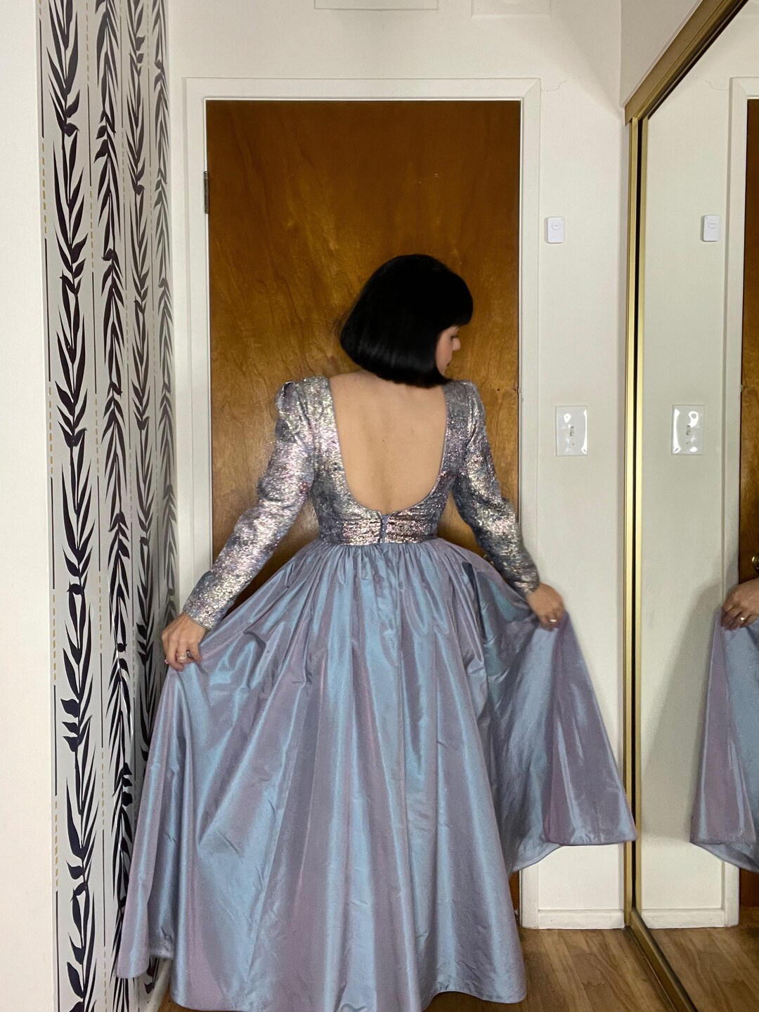 Vintage 50s Metallic Ball Gown, XS-S, Low Back - Etsy