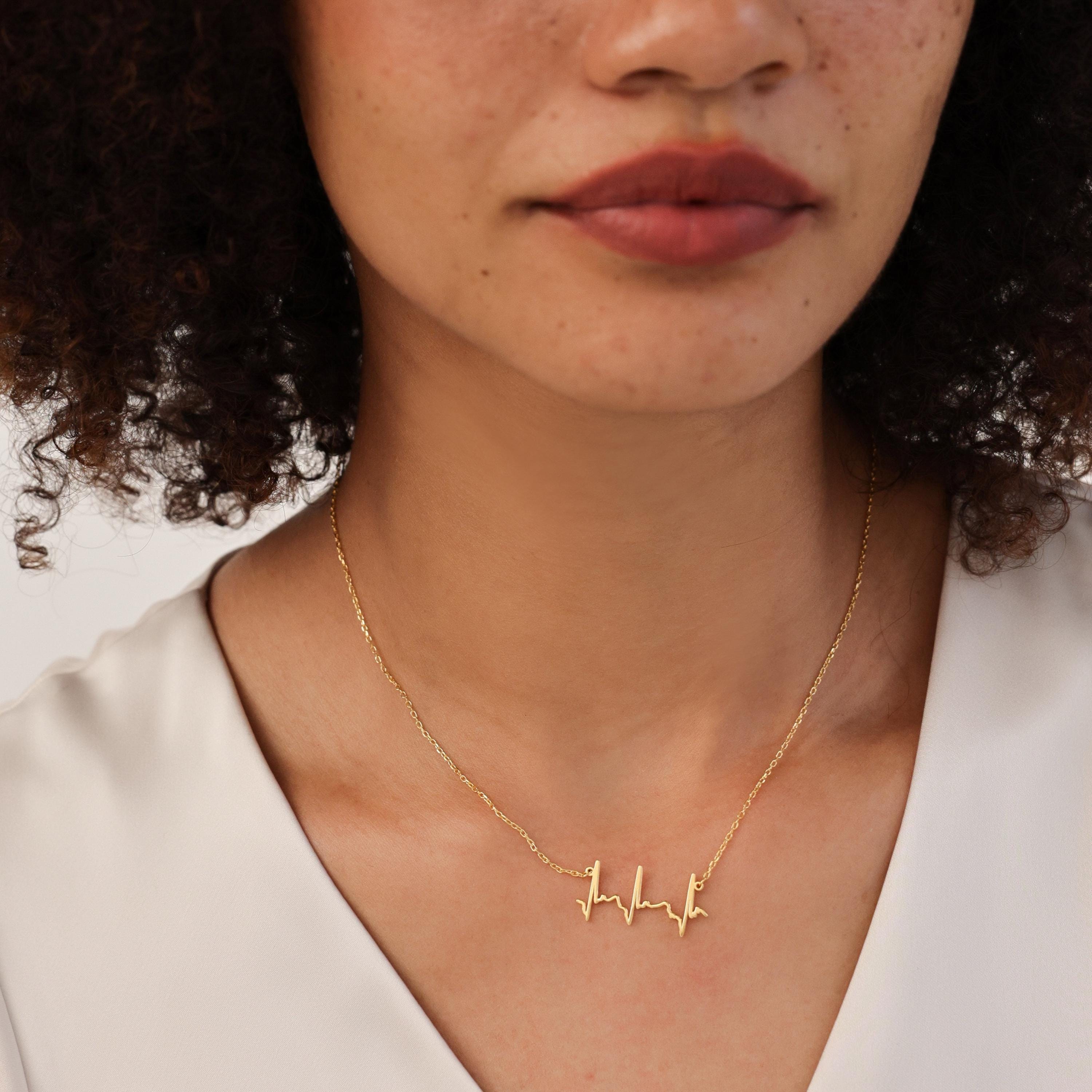 Personalized EKG Heartbeat Necklace by Kyuc Studio - Heartbeat Necklace ...