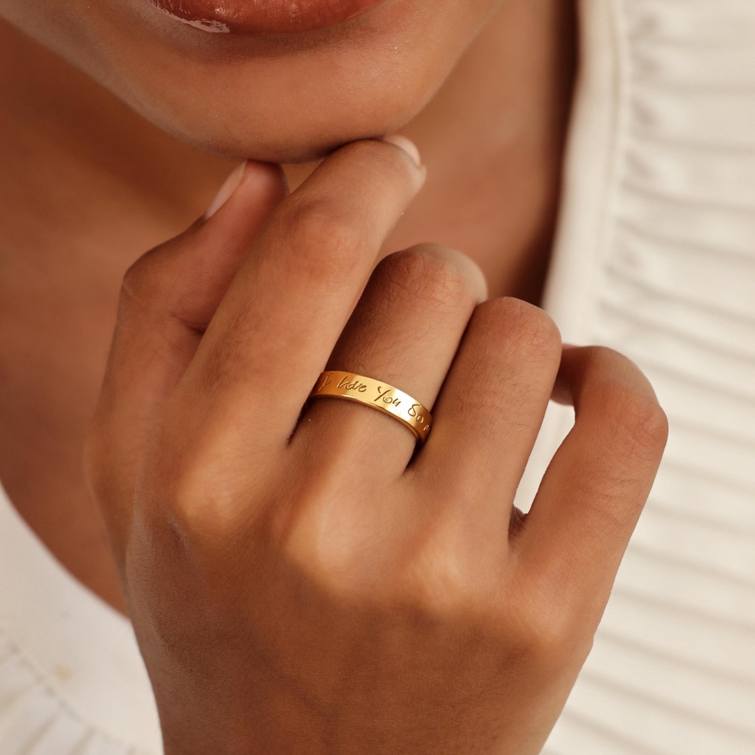 Actual Handwriting Band Ring Kyuc Studio - Signature Bands - Mother's ...
