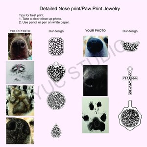 Custom Detailed Nose Print Charm Necklace With Birthstone - Pet ...