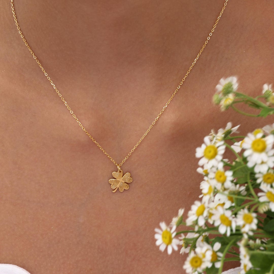 Four Leaf Clover Fingerprint Necklace by Kyuc Studio - Actual ...