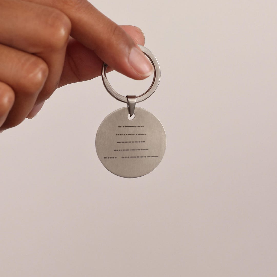 Personalized Morse Code Keychain by Kyuc Studio - Custom Hidden Message ...