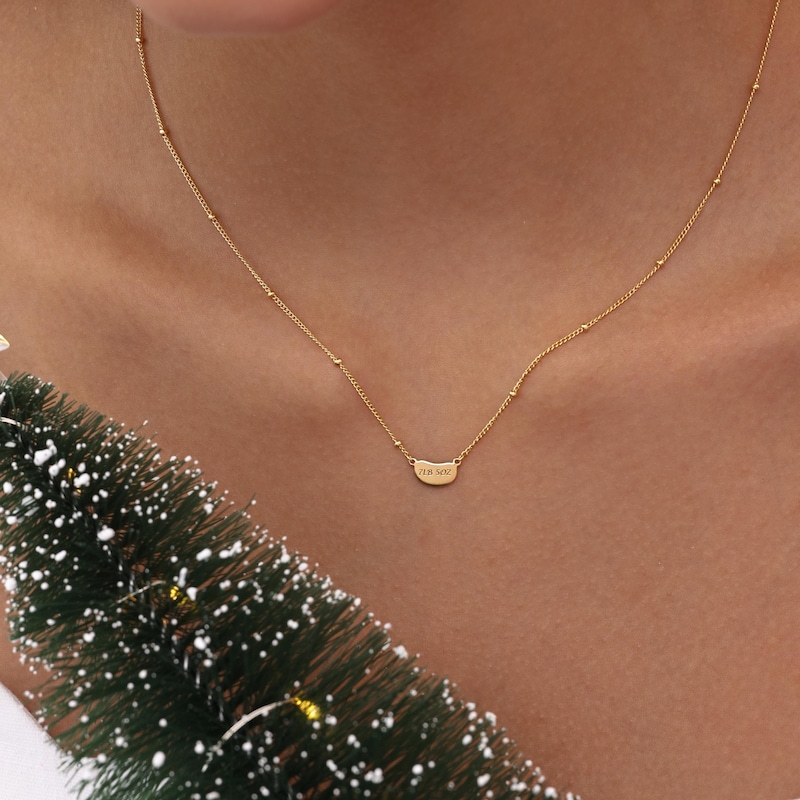 Engravable Bean Necklace - Etsy