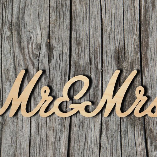 Mr & Mrs Wood Sign Laser Cut Unfinished Wood Cutout Shapes - Etsy