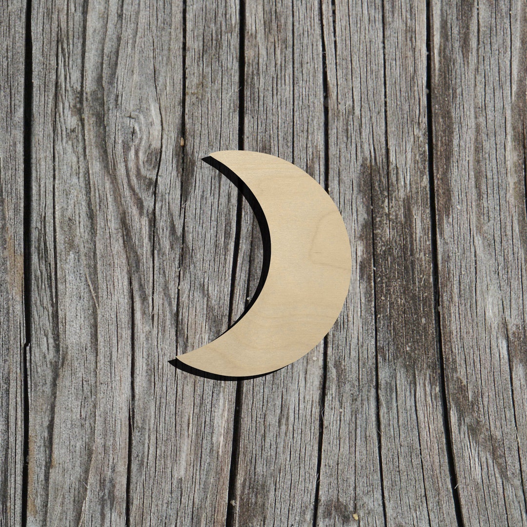 Moon - Laser Cut Unfinished Wood Cutout Shapes - Always Check Sizes and ...