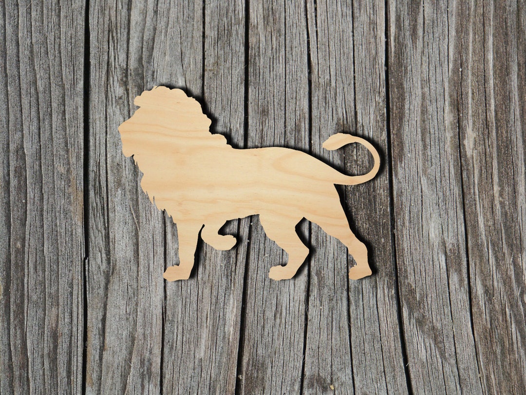Lion Shape - Wildlife - Laser Cut Unfinished Wood Cutout Shapes ...