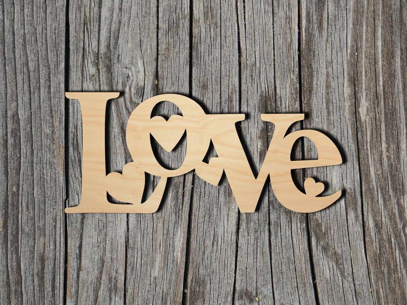 Love Multiple Sizes Laser Cut Unfinished Wood Cutout - Etsy