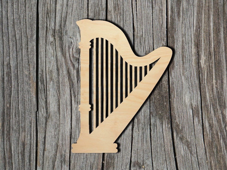 Harp Shape Laser Cut Unfinished Wood Cutout Shapes Always | Etsy