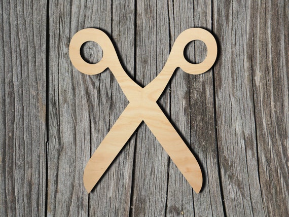 Scissors Shape Laser Cut Unfinished Wood Cutout Shapes | Etsy