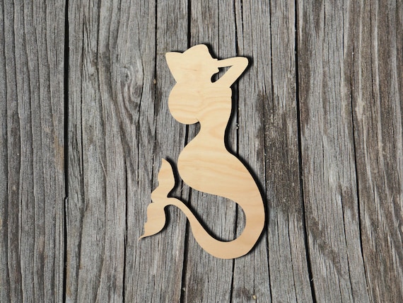 Mermaid Shape Laser Cut Unfinished Wood Cutout Shapes - Etsy