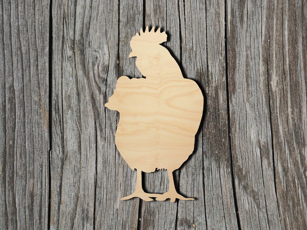 Rooster - Chicken - Laser Cut Unfinished Wood Cutout Shapes - Always ...