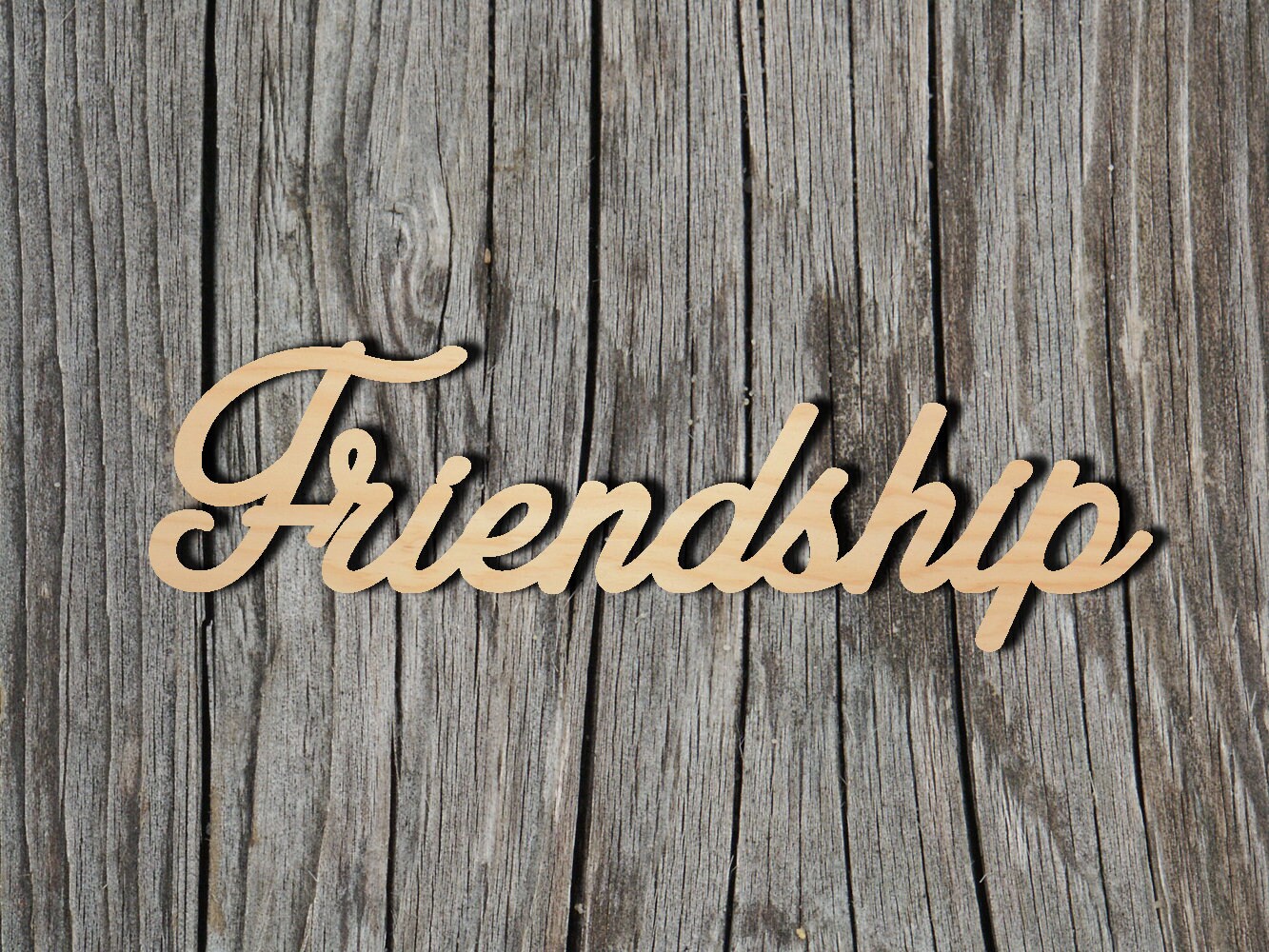 Friendship Wood Sign Laser Cut Unfinished Wood Cutout Shapes | Etsy