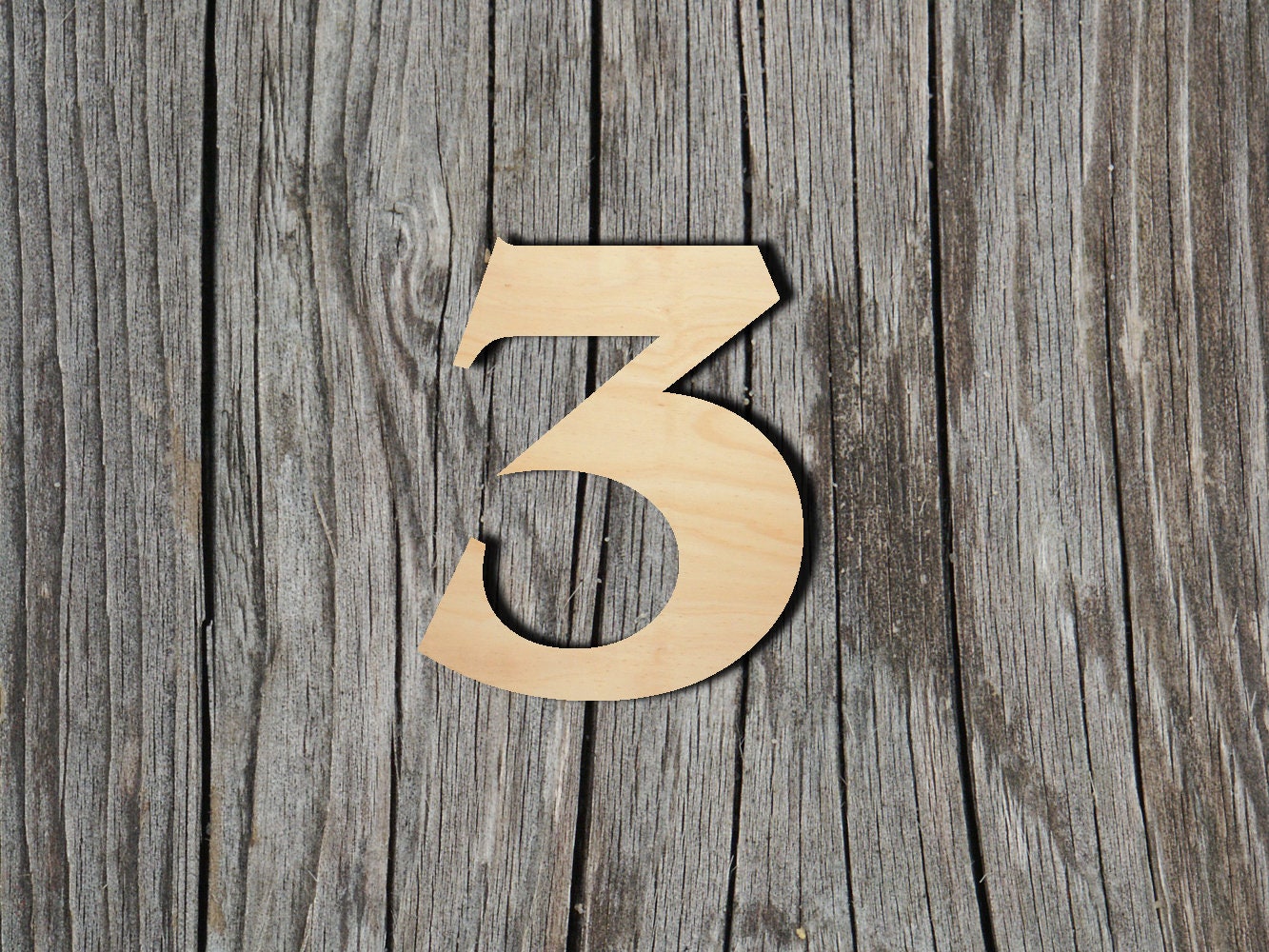 Three Numbers Type 2 Laser Cut Unfinished Wood Cutout - Etsy