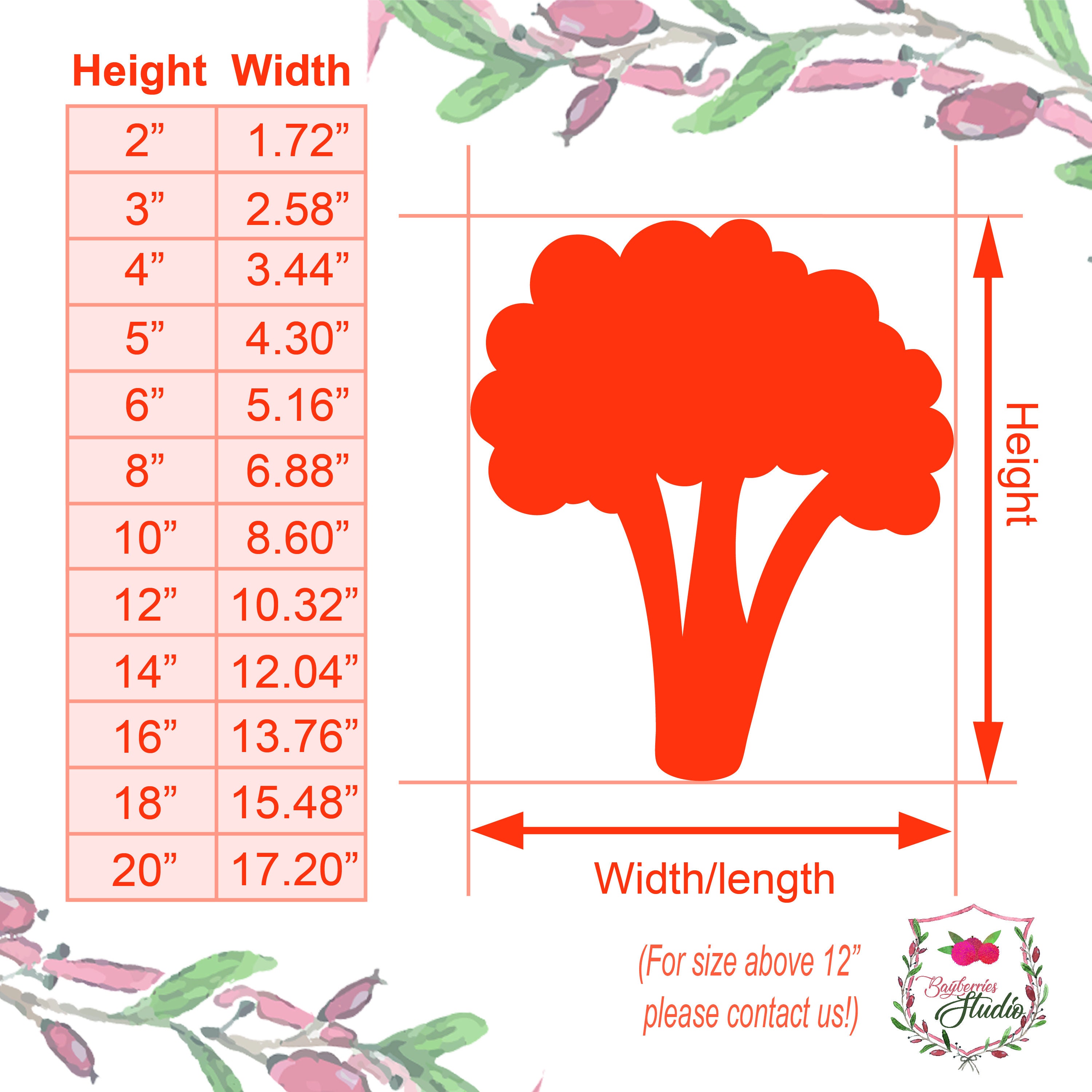 Broccoli Shape Laser Cut Unfinished Wood Cutout Shapes - Etsy