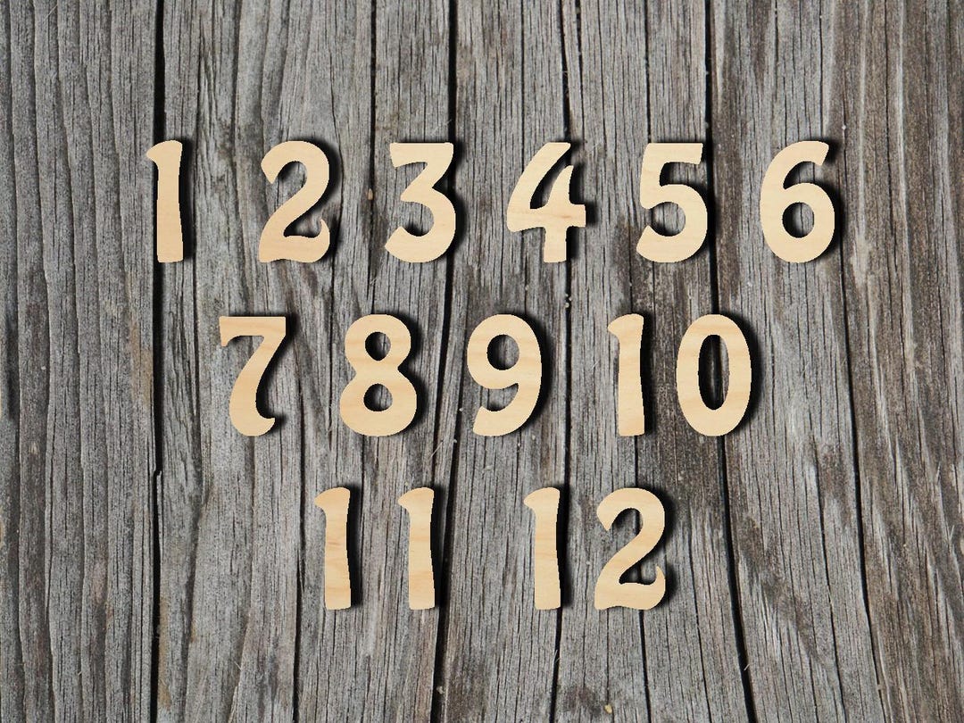 Clock Number Bundle | Number Set From 1 to 12 - Laser Cut Unfinished ...