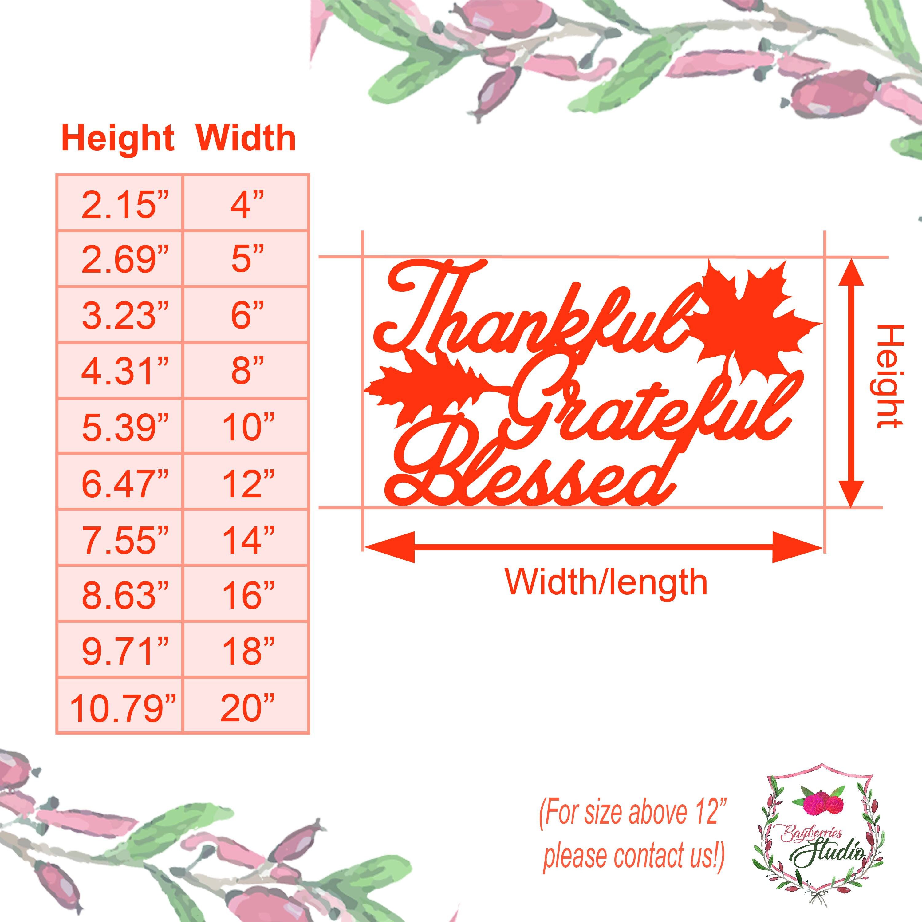 Thankful Grateful Blessed Sign Multiple Sizes Laser Cut - Etsy