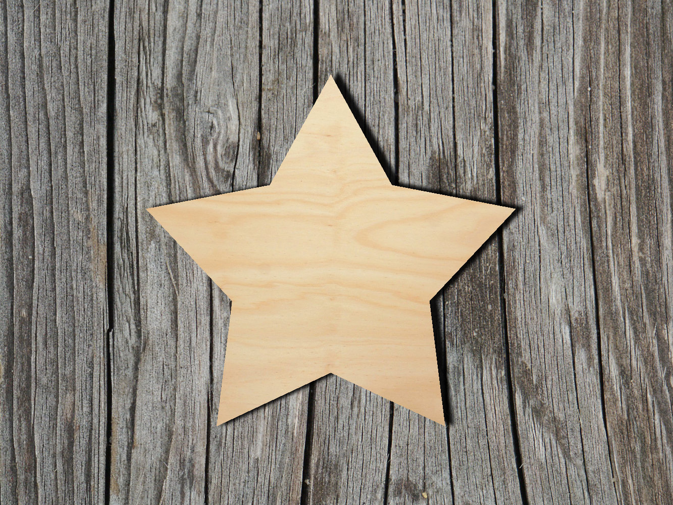 Multiple Sizes Unfinished Wood Cutout Shapes Laser Cut Star #2 Paper ...