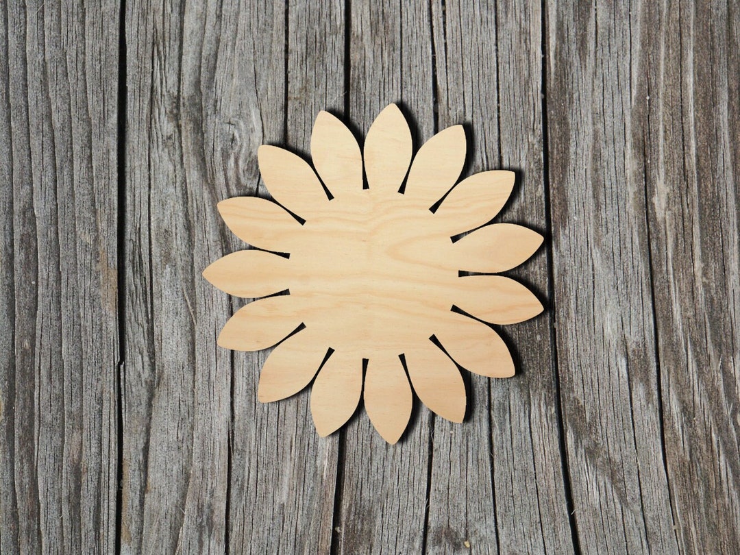 Sunflower Shape - Laser Cut Unfinished Wood Cutout Shapes - Always ...