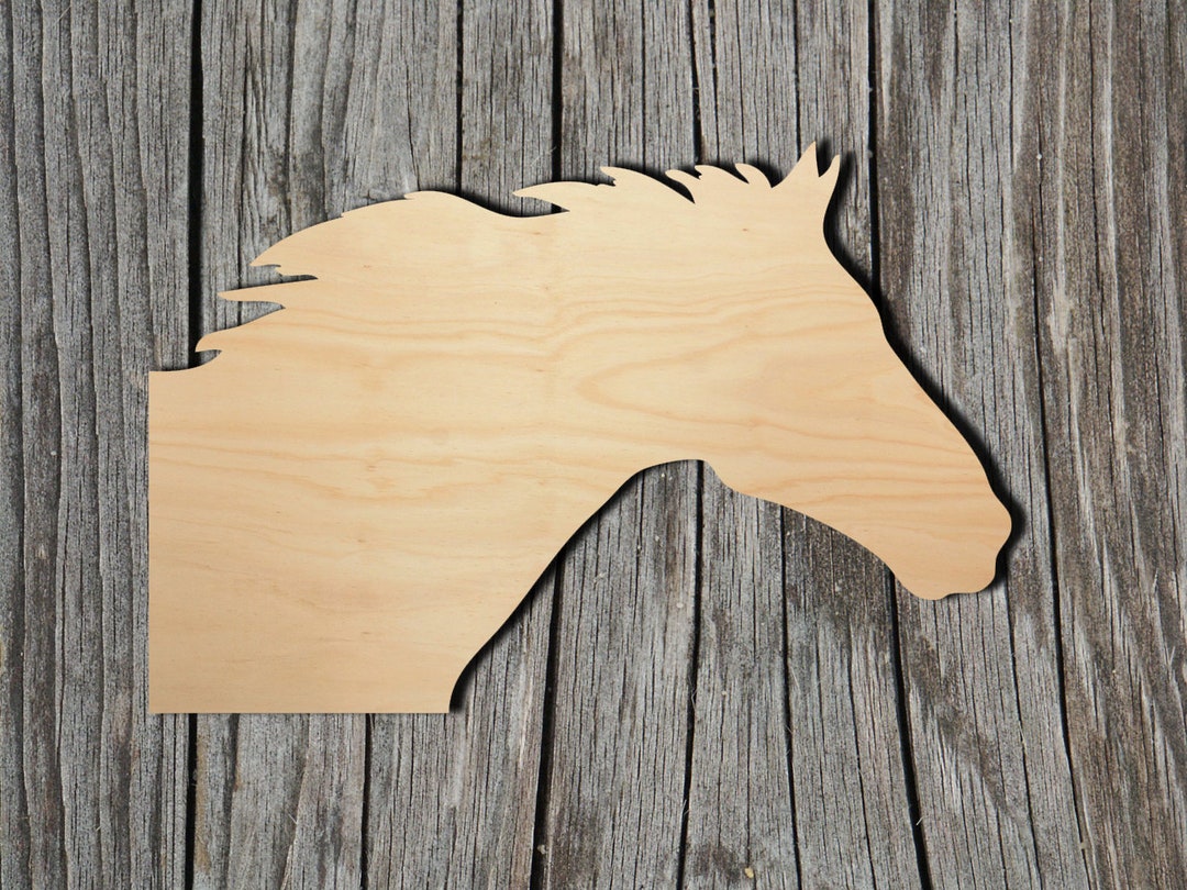 Horse Head Shape - Laser Cut Unfinished Wood Cutout Shapes - Always ...