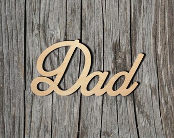 I Love My Dad Wood Cut Out Unfinished Wooden Father's Day - Etsy
