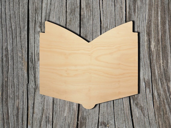 Book Shape Laser Cut Unfinished Wood Cutout Shapes Always - Etsy