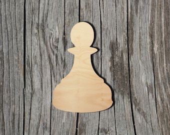 10x Wooden Pawn Chess Piece Craft Shapes 3mm Plywood Human Board Games ...