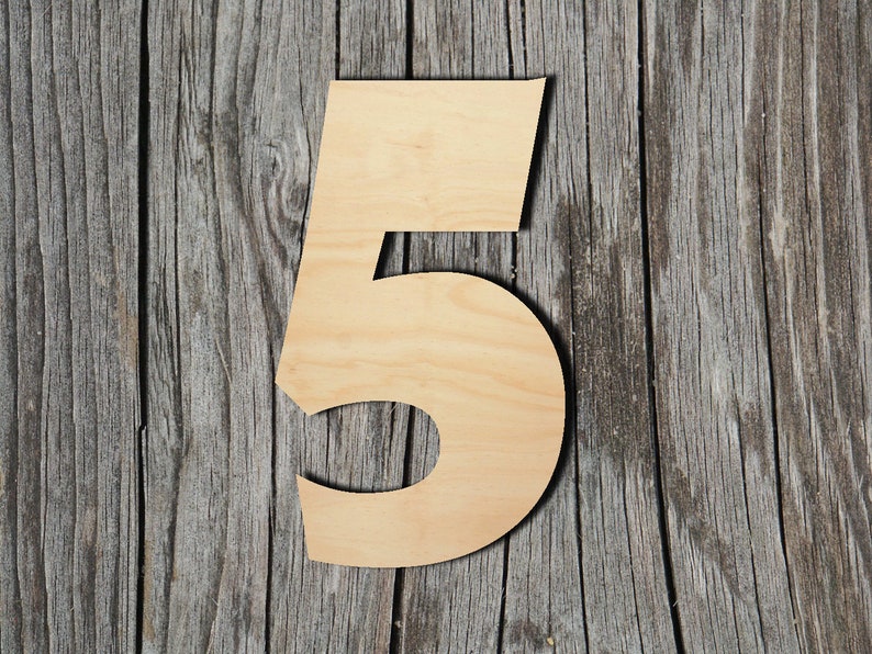 Five Numbers Type 1 Multiple Sizes Laser Cut - Etsy