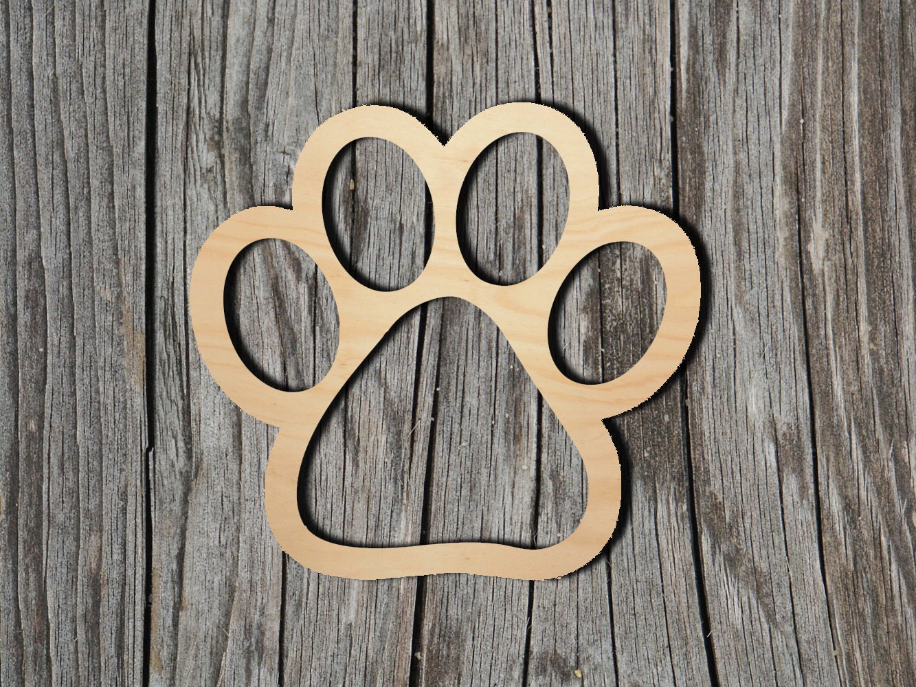 Paw Print Shape Laser Cut Unfinished Wood Cutout Shapes - Etsy