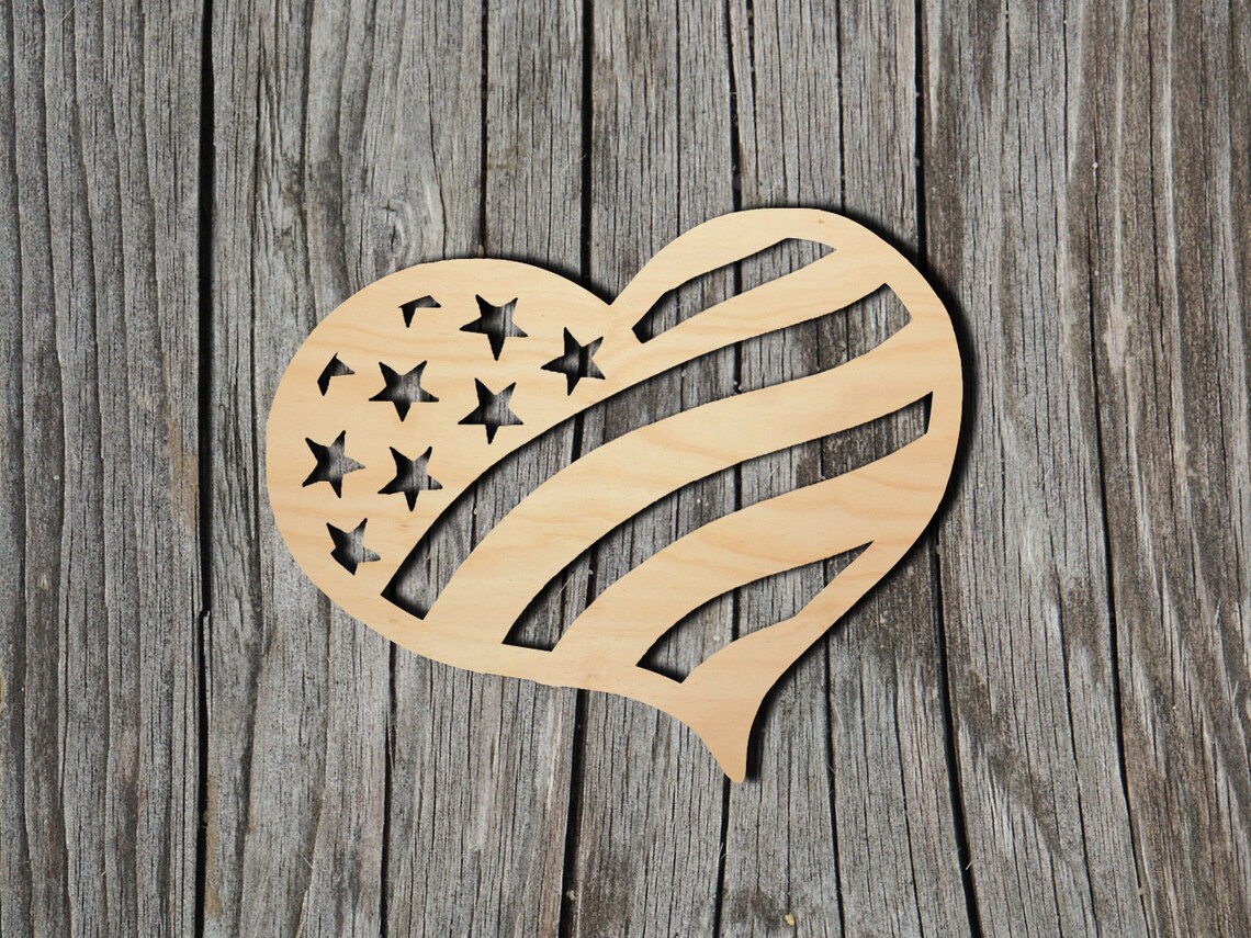 USA Flag Laser Cut Unfinished Wood Cutout Shapes Always - Etsy