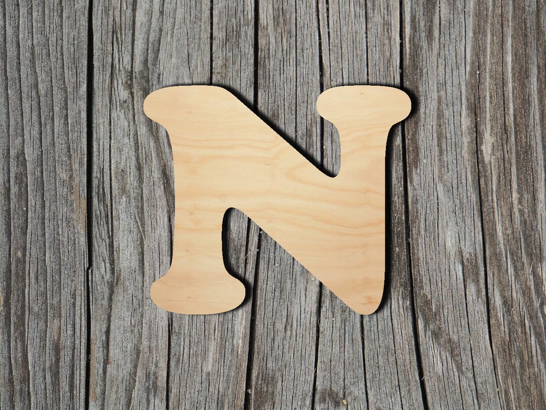 N - Upper Case - Letter - Type 1 - Laser Cut Unfinished Wood Cutout ...
