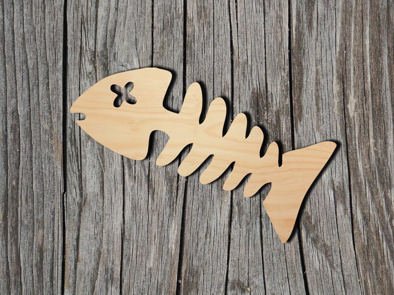 Fish Bone Shape - Laser Cut Unfinished Wood Cutout Shapes - Always ...