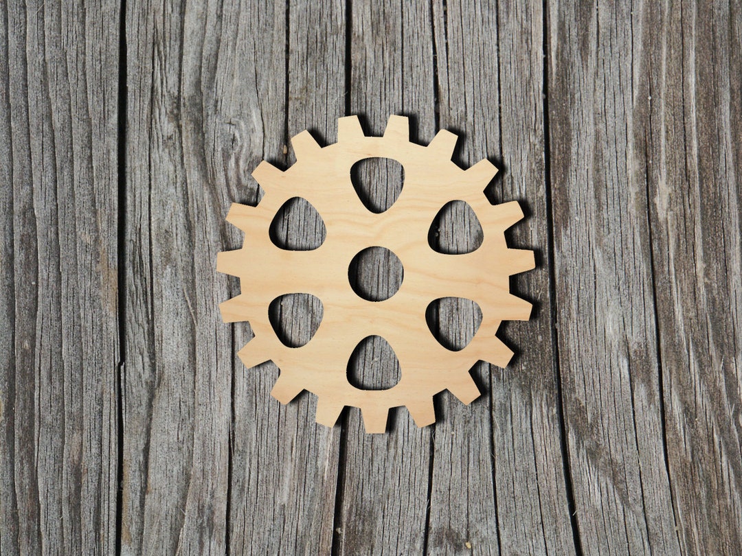 Gear Shape - Multiple Sizes - Laser Cut Unfinished Wood Cutout Shapes ...