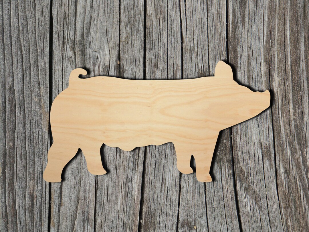 Pig Shape - Laser Cut Unfinished Wood Cutout Shapes - Always Check ...