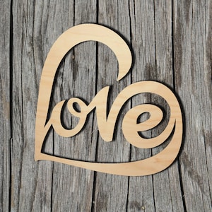 Love - Multiple Sizes - Laser Cut Unfinished Wood Cutout Shapes - Etsy