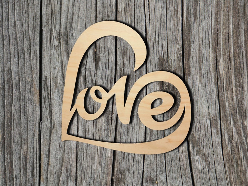 Love - Multiple Sizes - Laser Cut Unfinished Wood Cutout Shapes - Etsy
