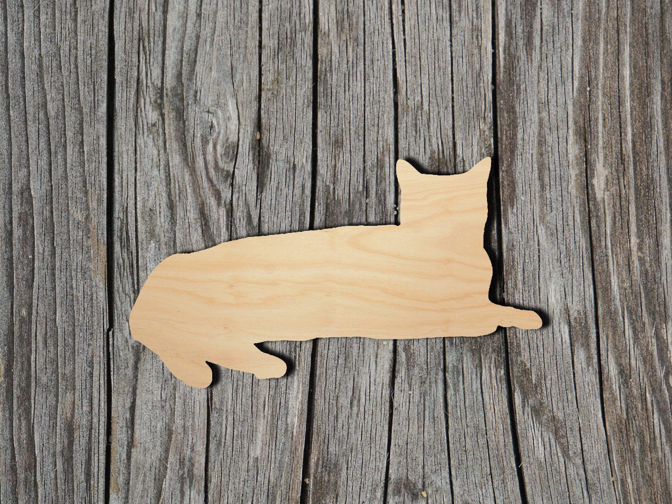 Laying Cat Laser Cut Unfinished Wood Cutout Shapes Always - Etsy
