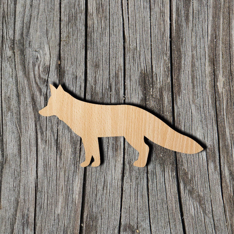 Fox Wildlife Laser Cut Unfinished Wood Cutout Shapes | Etsy