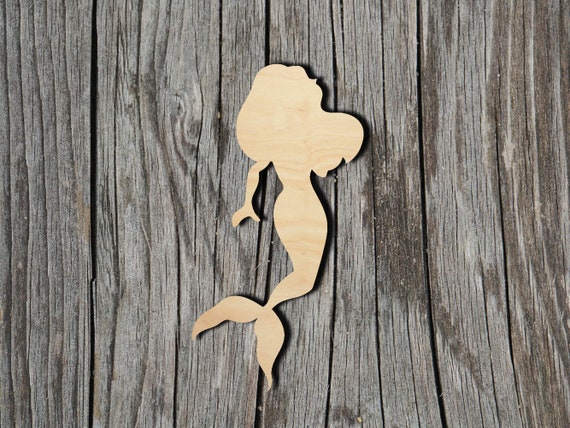 Mermaid Shape Laser Cut Unfinished Wood Cutout Shapes - Etsy