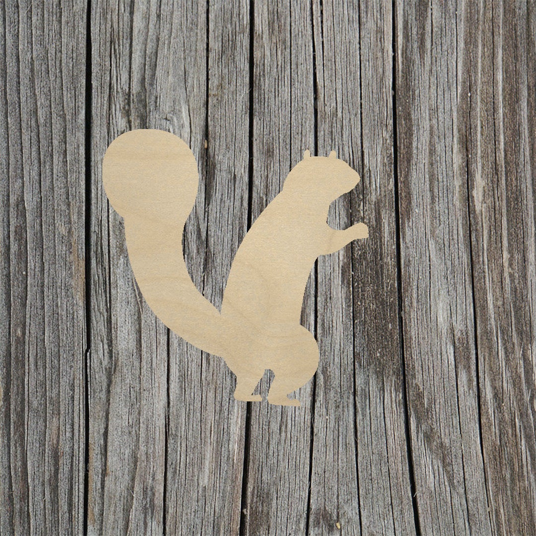 Squirrel Shape - Wildlife - Laser Cut Unfinished Wood Cutout Shapes ...