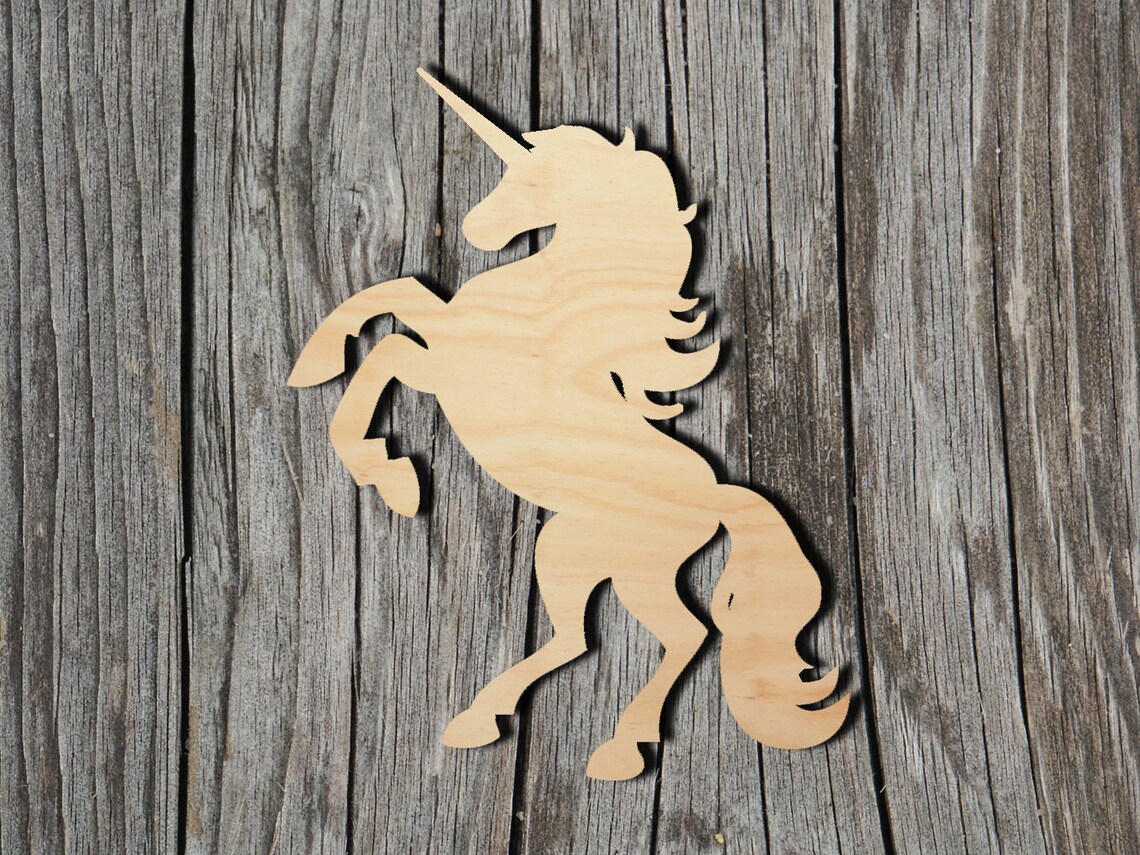 Unicorn Shape Laser Cut Unfinished Wood Cutout Shapes Etsy