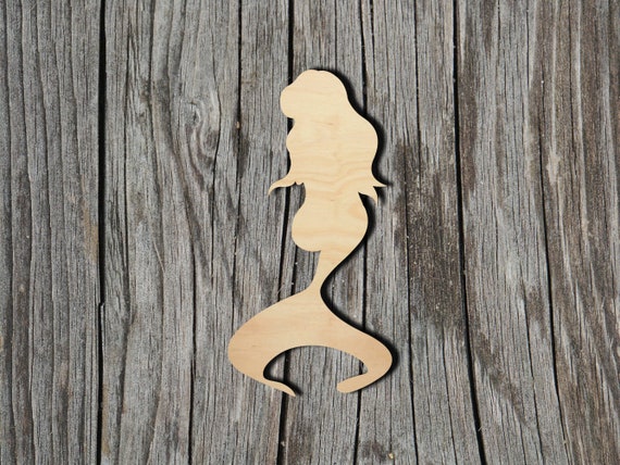 Mermaid Shape Laser Cut Unfinished Wood Cutout Shapes - Etsy