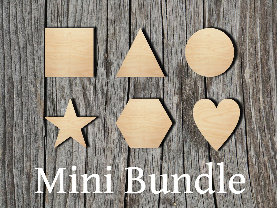 Mini Wood Cutout Bundle 1/2" Size Laser Cut Unfinished Shapes - Etsy